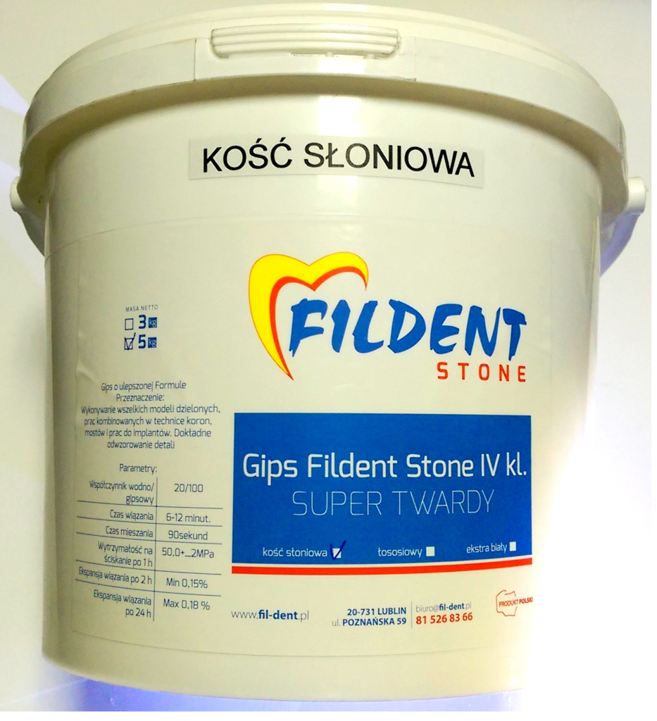 Gips Fildent Stone IV kl. Kość Słoniowa SUPER TWARDY 5kg - Fil-Dent ...
